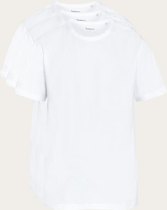 Knowledge Cotton Apparel Herren vegan T-Shirt 3er-Pack Multipack Strahlend Wei&Atilde;Y