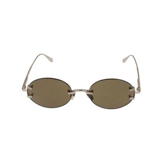 Linda Farrow Stella C7 Sonnenbrille Wei&szlig; Gold/Silber - - Accessories - Damen - Grau - 51 MM