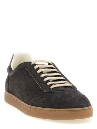 Brunello Cucinelli Suede Low-Top Sneaker - Black