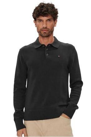 Tommy Jeans TJM Slim Essential Polo SWTR Ext DM0DM20304 Pull pour Homme Noir Taille L