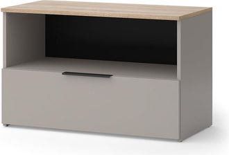 Vicco Kommode Wido, Greige, 80 x 50 cm mit 1 geschlossenem Fach