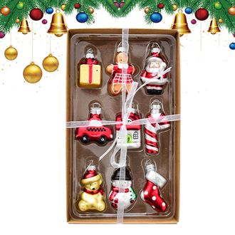 Generico Weihnachtsmann-Anhänger für Weihnachtsbaum, Weihnachten mit und Weihnachtsmann, 9 Stück Figurenanhänger | Saisonale Dekoration für Balkon, Tür, Wand u