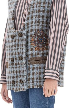 Etro Houndstooth Virgin Wool Vest - Multicolor