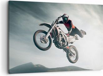 Arttor Wandbilder Dekoration Wohnzimmer Motor Sport Helm Bilder auf Leinwand 120x80cm Leinwandbild Schlafzimmer K&uuml;che Deko Wand Kunstdruck Art Gro&szlig; XXL Wandd
