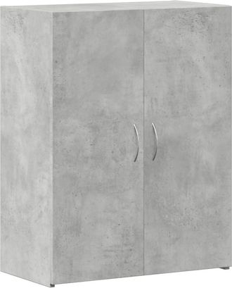 Generic B&uuml;roschrank mit 2 T&uuml;ren und 2 F&auml;chern, Mehrzweckschrank, Aktenschrank f&uuml;r Wohnzimmer, Schlafzimmer, Heimb&uuml;ro, Betongrau 60x32x77,5 cm Holzwerkstoff