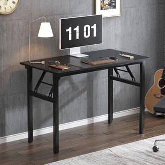 Need Need - Bureau dOrdinateur Informatique Pliante 100x60cm Table d&eacute;tude/&agrave; d&icirc;ner Pliable pour Maison/Bureau,Noir