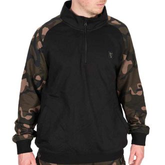 Fox LW Black/Camo QTR zip - Angelpullover, Größe:XXXL