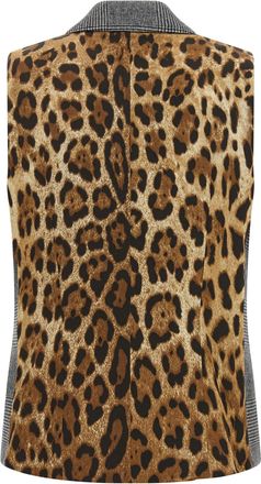 Dolce & Gabbana Prince of Wales Virgin Wool and Cashmere Vest - Black