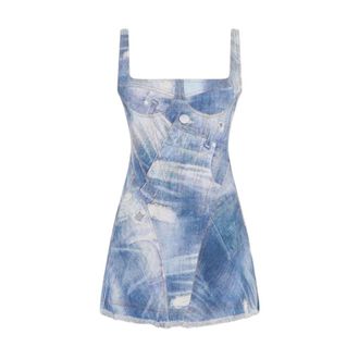 Roberto Cavalli Femme, Robes, Bleu, Taille: 40 FR Short Robes