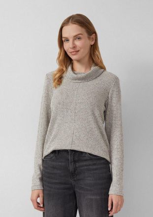 s.Oliver Langarmshirt T-Shirt Weiches Jersey-Shirt mit Waffelstruktur