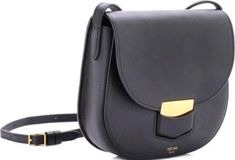 Celine Trotteur Grainy Leather Small crossbody bag - Schwarz