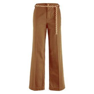 Nenette Pantalon Droit avec Ceinture Cha&icirc;ne - Femme - Pantalons - Brun - Taille: W26