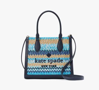 Kate Spade New York Ellie Tote-Bag Aus Stroh, Gestreift, Klein