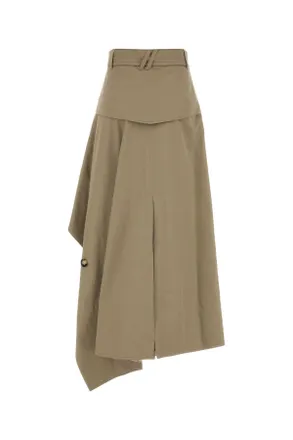 Burberry Womens Cappuccino Gabardine Skirt Saltmarshbeige Cotton