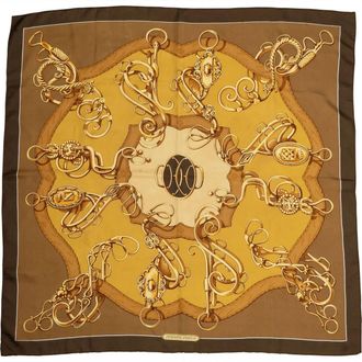 Herm&egrave;s T&uuml;cher & Schals - Hermes Classic Profiles Silk Carre 90 Scarf Tuch - Gr. unisize - in Braun - f&uuml;r Damen