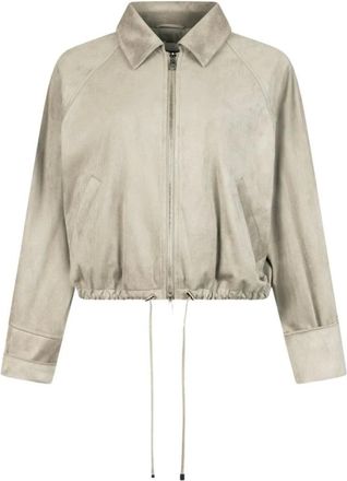 Liu Jo Femme, Vestes, Gris, Taille: 44 FR Suede Jacket