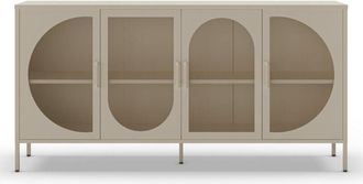 DRAWER Drawer - Buffet 4 portes en m&eacute;tal L160cm - Beige - Zio