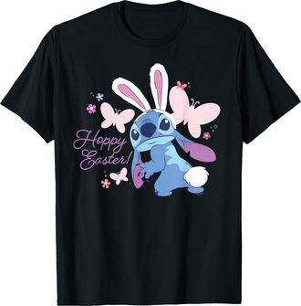 Disney Lilo & Stitch Hoppy Easter Bunny and Butterflies T-Shirt