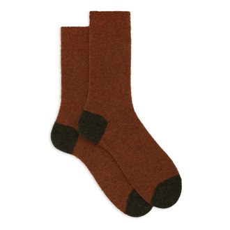 Gallo Gallo, Homme, Sous-vêtements, Multicolore, Taille: M Chaussettes courtes unies marron bouclé pour hommes avec des détails contrastants