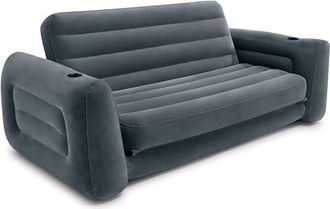 Intex Aufblasbares Sofa mit Schlaffunktion f&uuml;r 2 Personen Max. 200kg (127x231x66 cm) Couchsofa aufblasbar mit Getr&auml;nkehalterung (66552NP)