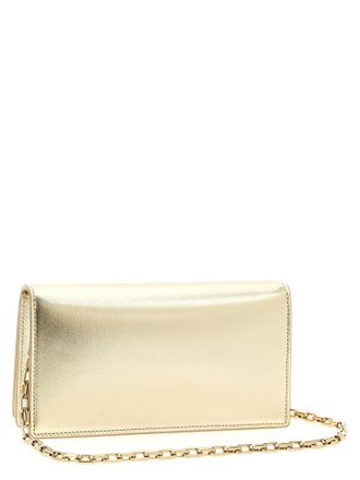 Christian Louboutin Womens Clutch Gold Sheepskin