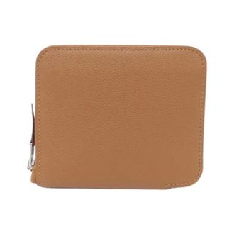 Herm&egrave;s Pre-owned Colliers DE Chiens Silk In Compact Evercolor Wallet - Femme - Pre-owned - Brun - Taille: ONE Size