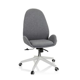 hjh OFFICE 729432 Schreibtischstuhl AVEA I Stoff höhenverstellbarer Drehstuhl mit hoher ergonomischer Rückenlehne, Grau