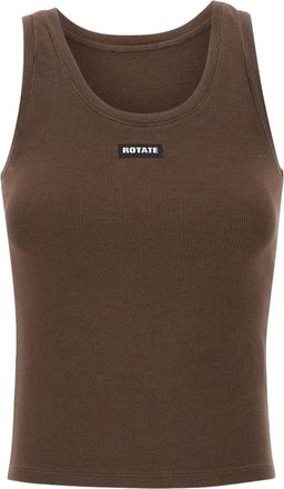 Rotate Rotate Birger Christensen, Femme, Tops, Brun, Taille: 42 FR Basic Tank Top