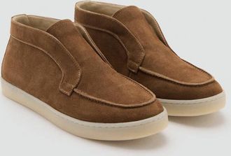 Mango Bottines baskets cuir su&eacute;d&eacute; marron - Homme - 39 - MANGO MAN