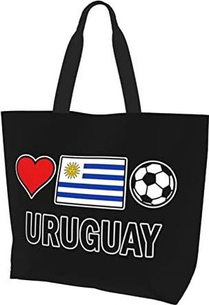 AOOEDM Uruguay Football Soccer Ladies Canvas Tote Sac &agrave; provisions r&eacute;utilisable