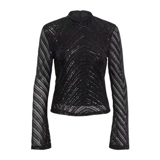 Gestuz GZseyla Paljettbluse - - Blouses & Shirts - Damen - Schwarzk - 2XS