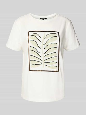 Comma T-Shirt mit Pailletten und Rundhalsausschnitt