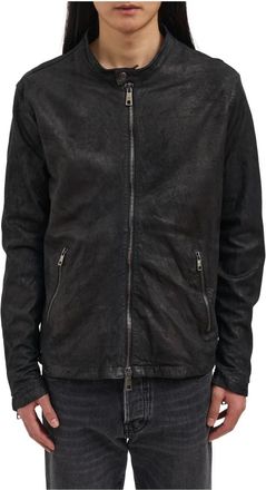 Giorgio Brato Homme, Vestes, Noir, Taille: 2XL Giubbotto Biker in Pelle