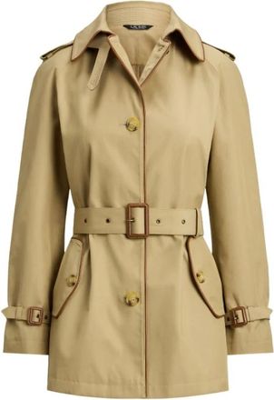 Ralph Lauren Femme, Manteaux, Beige, Taille: 42 FR Trench-coat croisé en mélange de coton