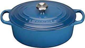 LE CREUSET Le Creuset Signature Gusseisen-Br&auml;ter mit Deckel, &Oslash; 25 cm, Oval, F&uuml;r alle Herdarten und Induktion geeignet, Volumen: 3,2 l, 3,672 kg, Marseille