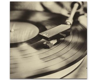 Paul Sinus Art Vinylrekorder - RetroLeinwandbild quadratisch 60x60cm