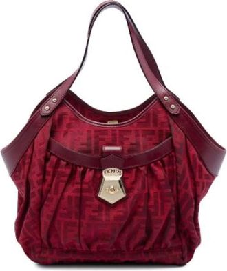 Fendi Sac cabas Pre-owned en toile - Femme - Pre-owned - Rouge - Taille: ONE Size