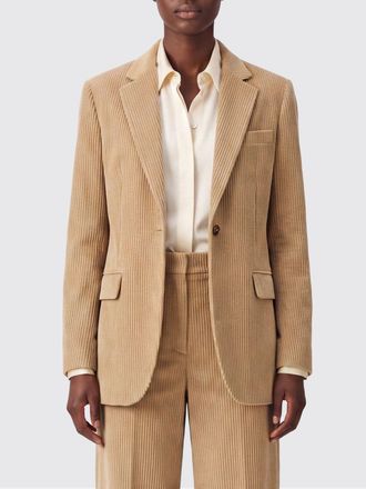 R&oacute;he Blazer court &agrave; simple boutonnage en velours de coton avec revers en V