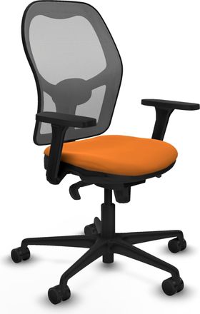 Piqueras y Crespo B&uuml;rostuhl mit 3D-Armen, h&ouml;henverstellbare Lendenwirbelst&uuml;tze, mit 5 Positionen und injiziertem Schaumstoff, Grau/Orange