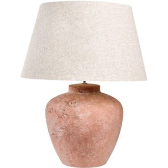 Beliani Tischlampe BARTON Keramik Braun