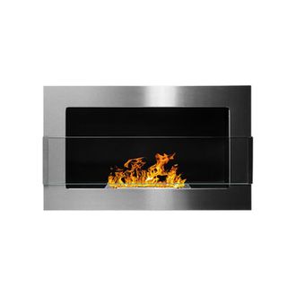 Selsey Selsey ASTRALIS - Wandkamin / Bioethanol-Kamin mit Sicherheitsglas, rechteckig, 65 x 40 cm (Inox)