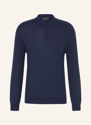 Olymp Olymp Signature Strick-Poloshirt Tailored Fit blau