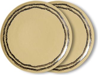 HKliving Assiettes &agrave; d&icirc;ner en c&eacute;ramique Vanilla - Set de 2 HKliving