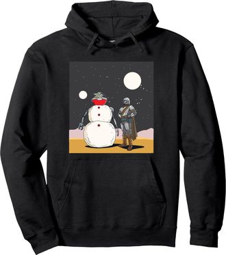 Star Wars The Mandalorian & Grogu Christmas Holiday Snowman Pullover Hoodie