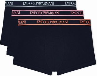 Emporio Armani Homme, Sous-v&ecirc;tements, Bleu, Taille: S Boxers Brod&eacute;s (Lot de Trois)