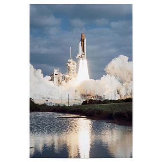 artboxONE Poster 90x60 cm Weltraum Reise NASA Space Shuttle Start - Bild NASA erforschung Galaxie