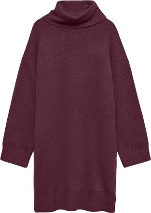 Vero Moda Aquarius Strickkleid f&uuml;r Damen, Rollkragen (Weinrot)