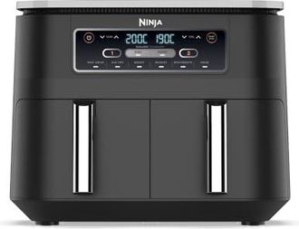 Ninja Foodi DualZone Air Fryer 2 Compartiments, 2 Zones de Cuisson Indépendentes, Capacité 7,6L, Air Fyer 6-en-1, Max 240°C, Pièces Antiadhésives Amovibles 