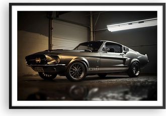 Arttor Poster Schwarzrahmen Sportwagen Retro Klassisch Deko 91x61cm Wandposter Art Prints Wandbilder Dekoration Wohnzimmer Schlafzimmer K&uuml;che Wanddeko Bild W