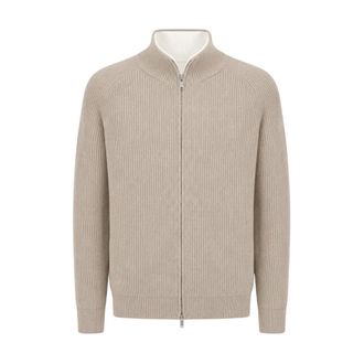 Lardini Rei&szlig;verschluss-Strickjacke - - Knitwear - Herren - Beige - L